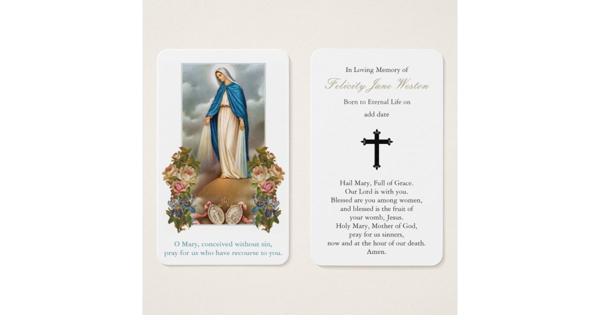 Prayer Cards | Virgin Mary Medal | Zazzle