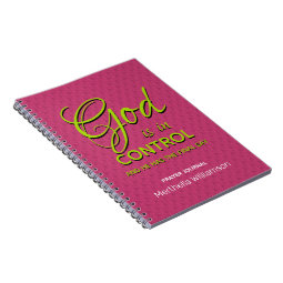 Prayer Devotional Journal Diary GOD IS IN CONTROL | Zazzle