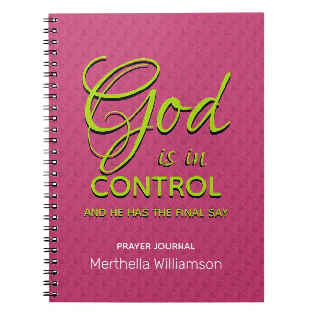 Prayer Devotional Journal Diary GOD IS IN CONTROL | Zazzle