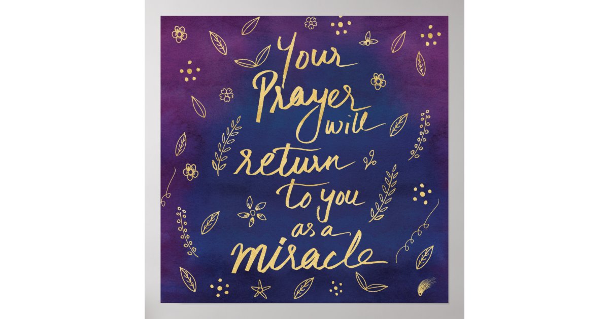 Prayer Faith Hope Miracle Affirmation Art Poster | Zazzle