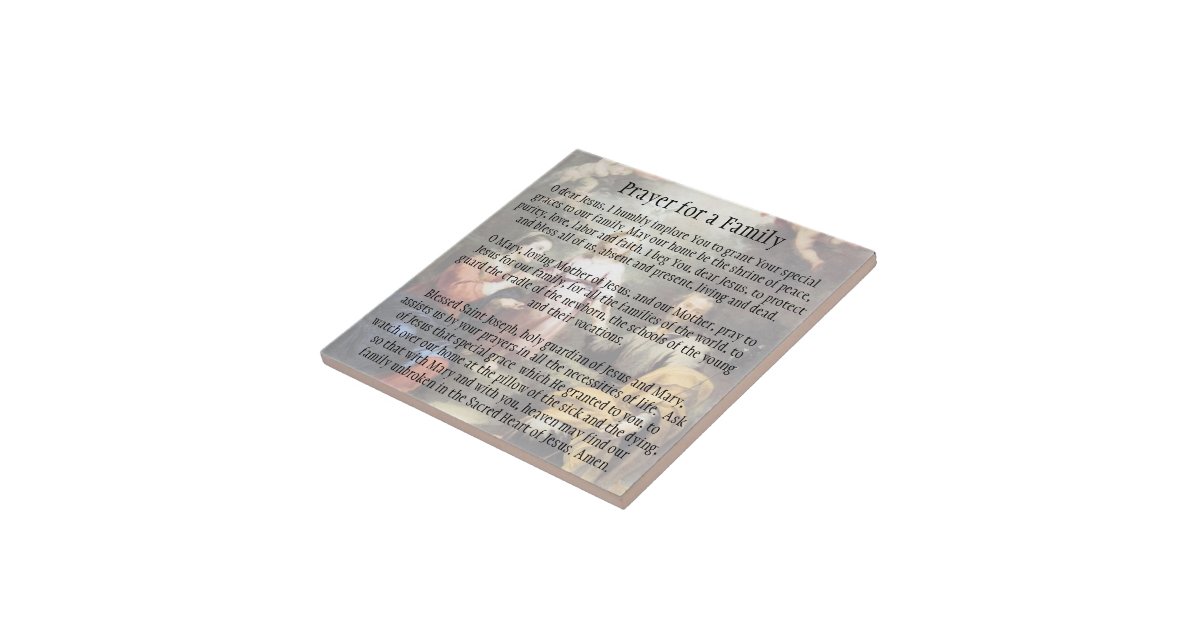Prayer for a Family Tile | Zazzle