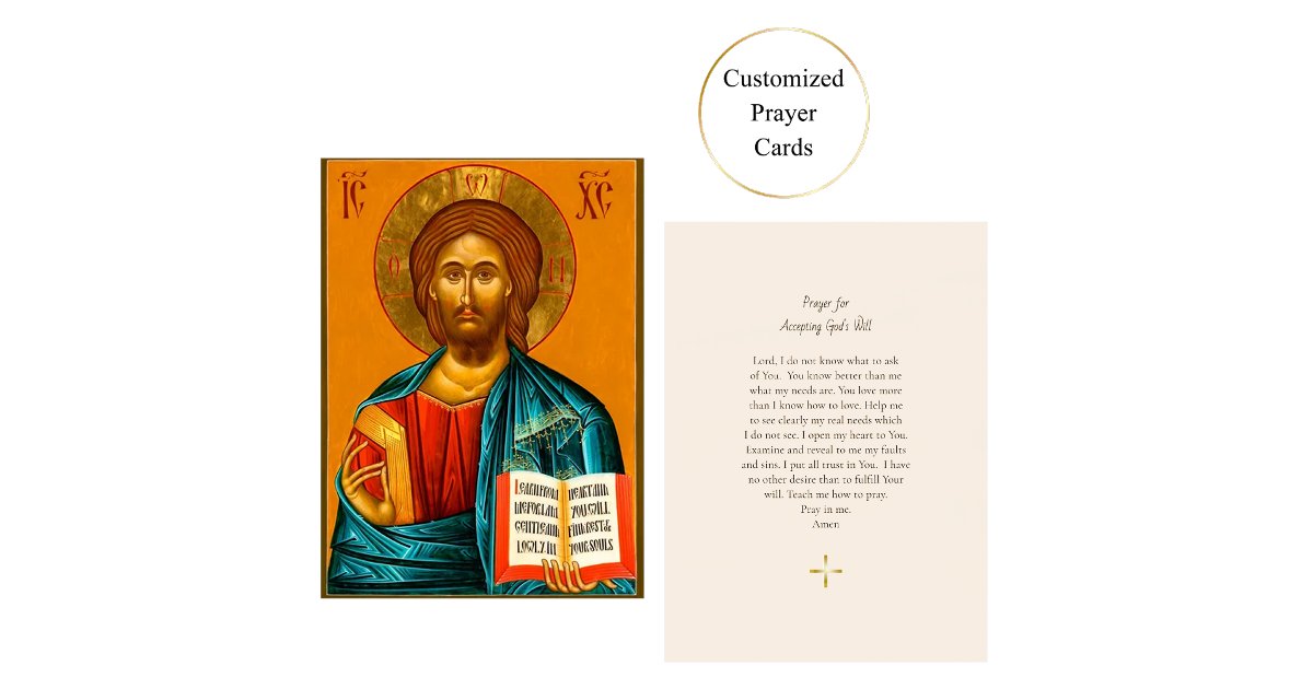 Prayer for Accepting God's Will Orthodox Card | Zazzle
