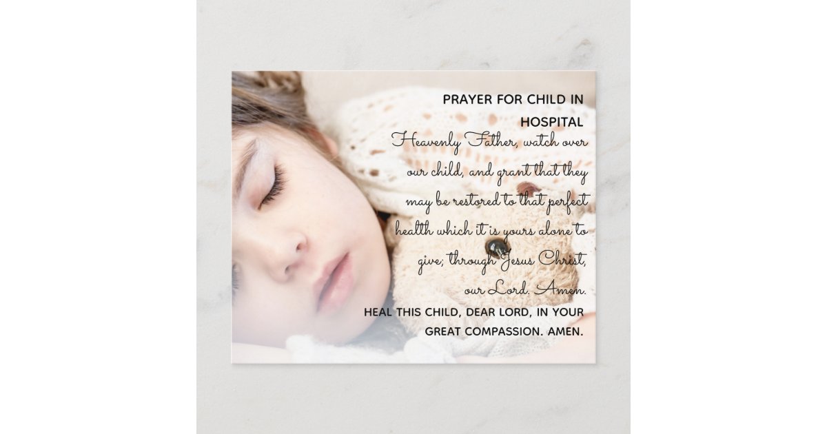 Prayer for Child in Hospital - Postcard | Zazzle