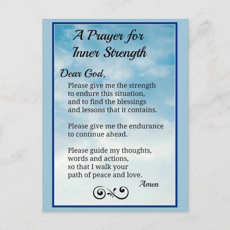 Prayer for Inner Strength Postcard | Zazzle