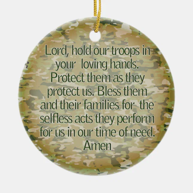 PRAYER FOR OUR SOLDIERS - US MILITARY CERAMIC ORNAMENT | Zazzle