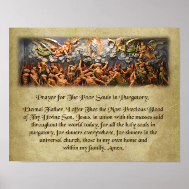 Prayer for The Poor Souls in Purgatory. Poster | Zazzle