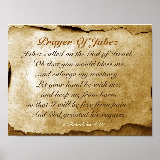 Prayer of Jabez 1 Chronicles 4:10 Bible Poster | Zazzle.com