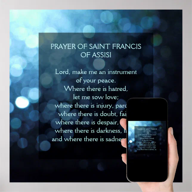 Prayer of Saint Francis of Assisi Poster | Zazzle