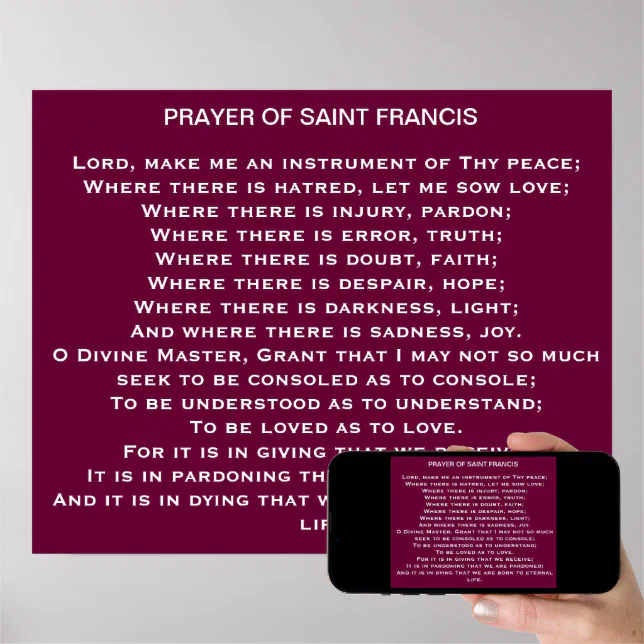 Prayer of Saint Francis Poster | Zazzle