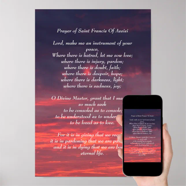 Prayer of Saint Francis Poster | Zazzle