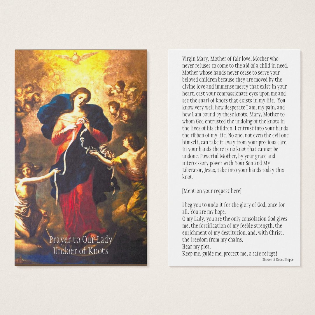 Prayer to Our Lady Undoer of Knots Holy Card | Zazzle