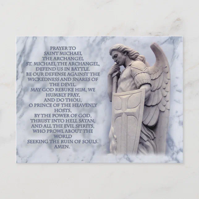 PRAYER TO SAINT MICHAEL THE ARCHANGEL POSTCARD | Zazzle