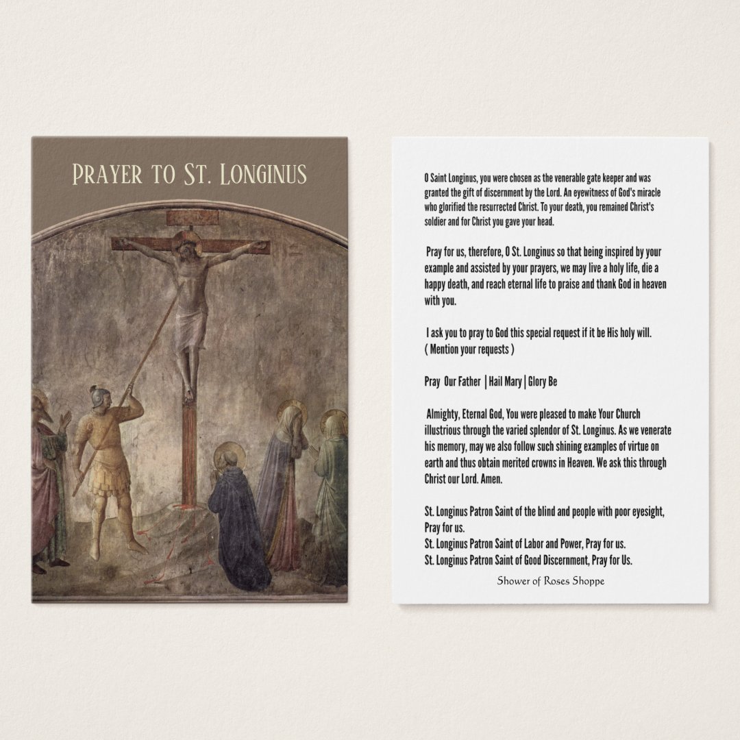 Prayer to St. Longinus - Centurion at Crucifixion | Zazzle