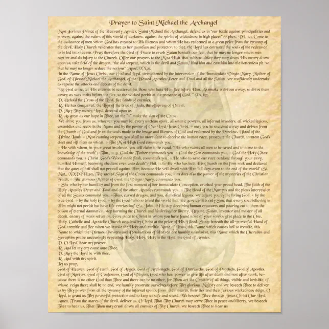 PRAYER TO ST MICHAEL THE ARCHANGEL POSTER | Zazzle