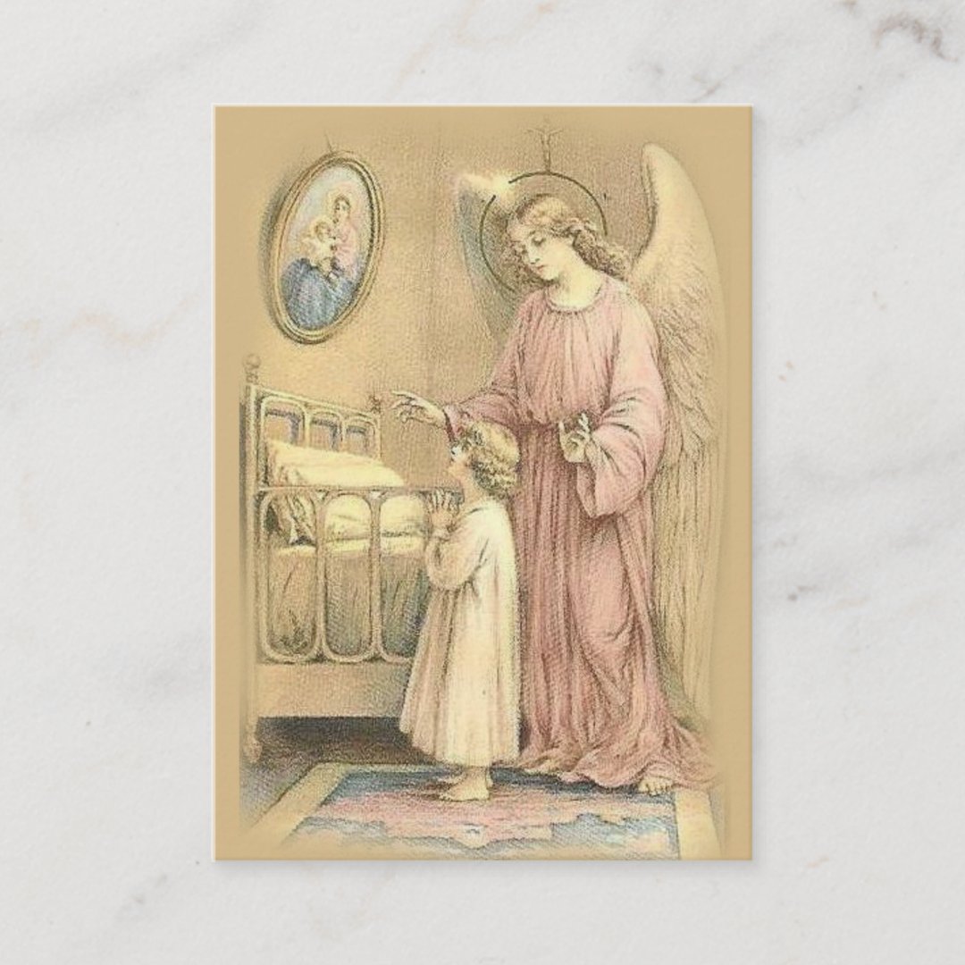 Prayer to Your Guardian Angel Holy Card | Zazzle