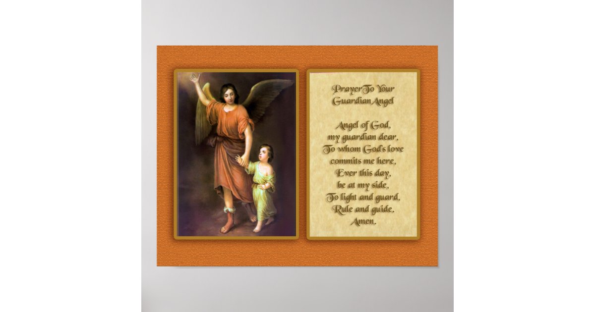 Prayer to Your Guardian Angel. Poster | Zazzle