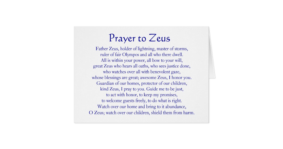Prayer to Zeus | Zazzle
