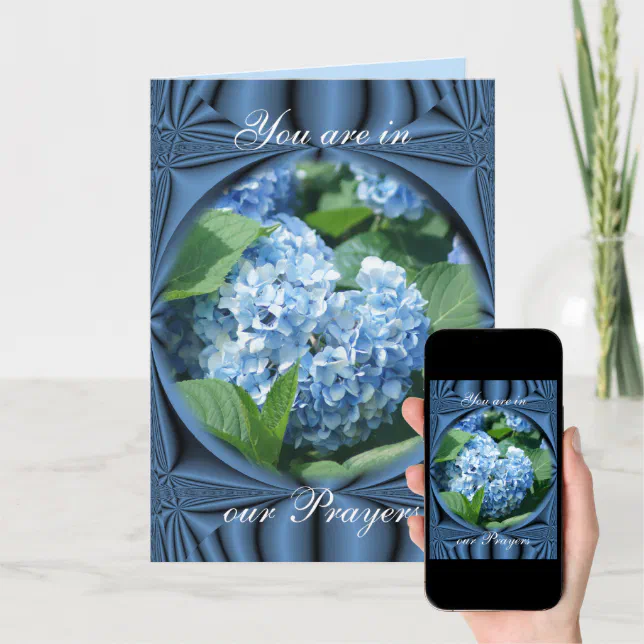 Prayers - blue hydrangea- customize any occasion card | Zazzle