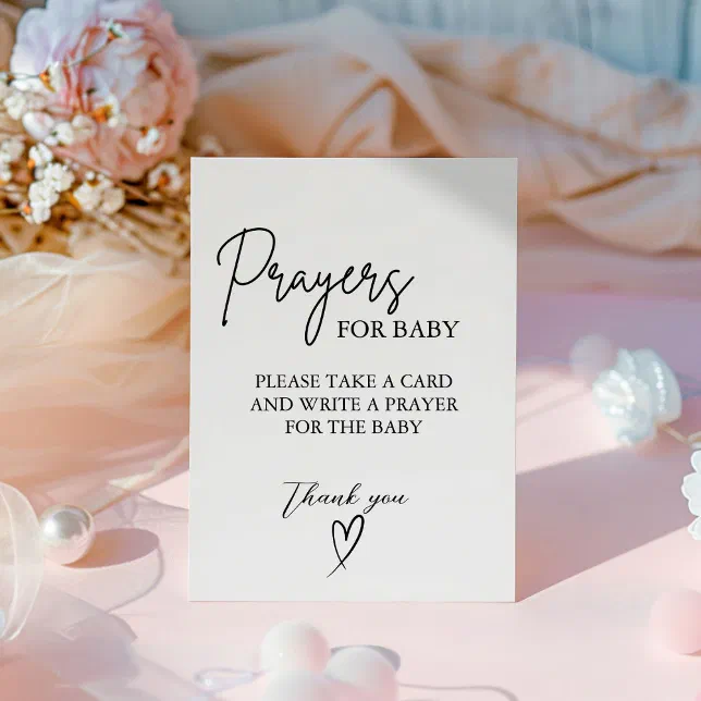 Prayers for Baby Well Wishes for Baby shower Sign | Zazzle