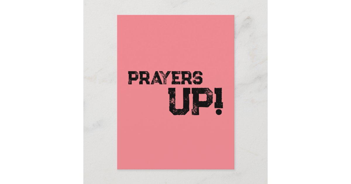 Prayers Up Peach Postcard | Zazzle