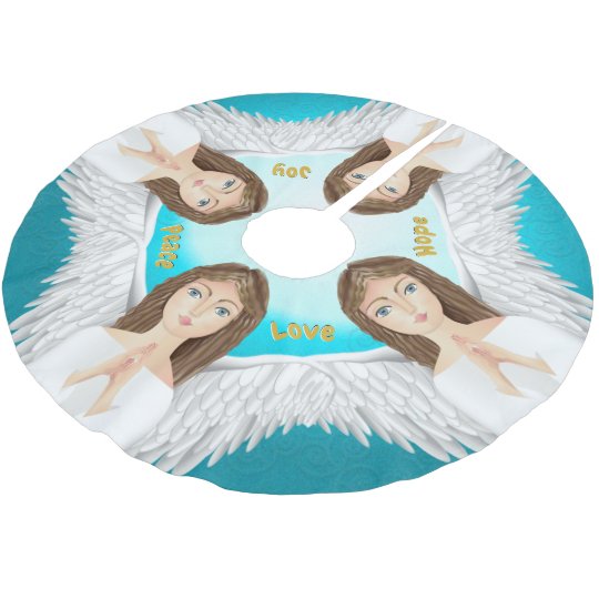 Praying Angel Christmas Brushed Polyester Tree Skirt | Zazzle.com