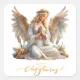 Praying Christmas Angel Square Sticker | Zazzle