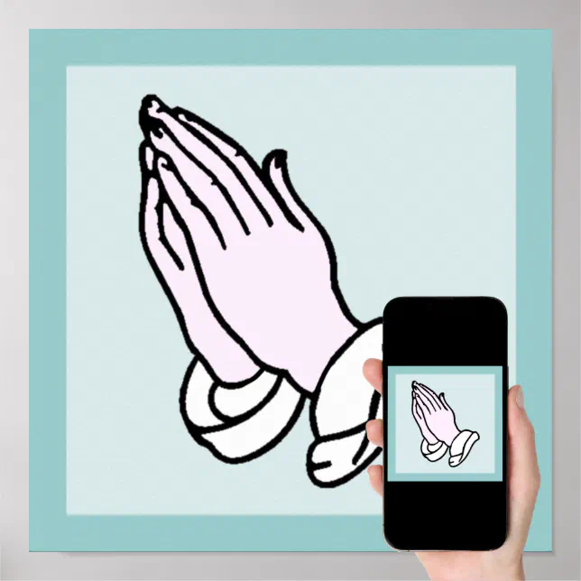 Praying Hands Border Style Poster | Zazzle