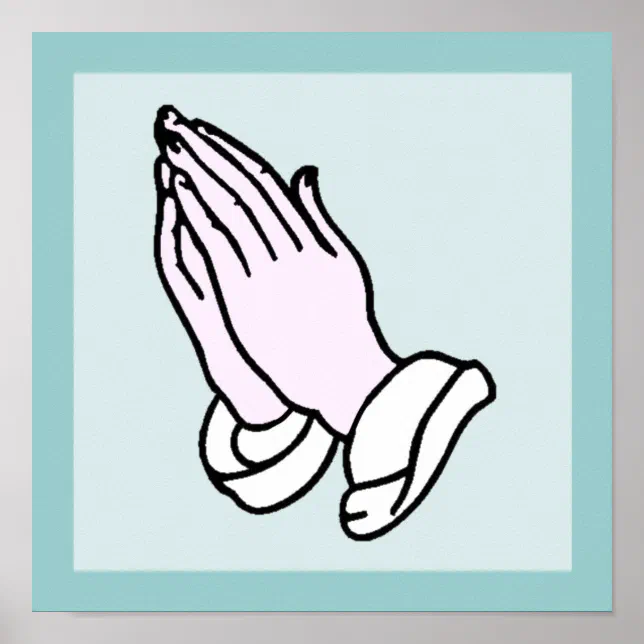 Praying Hands Border Style Poster | Zazzle