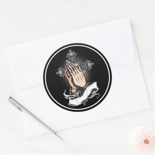Praying Hands Classic Round Sticker | Zazzle