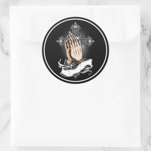 Praying Hands Classic Round Sticker | Zazzle