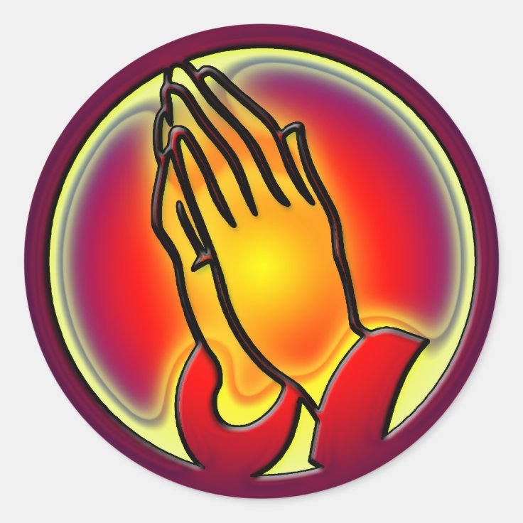 PRAYING HANDS CLASSIC ROUND STICKER | Zazzle