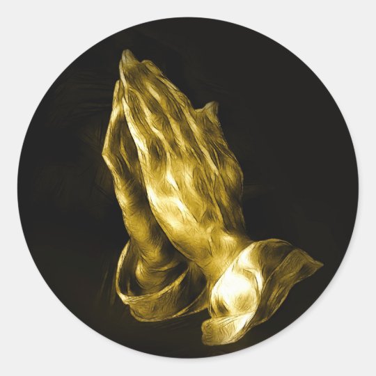 Praying hands classic round sticker | Zazzle.com