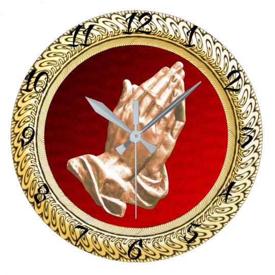 PRAYING HANDS LARGE CLOCK | Zazzle.com