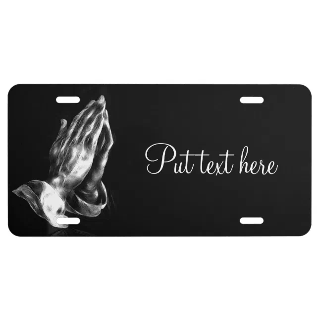 Praying hands license plate | Zazzle