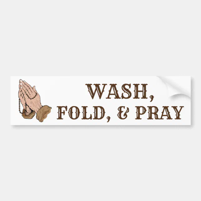 Praying Hands Rosary Religious Catholic Bumper Sticker | Zazzle