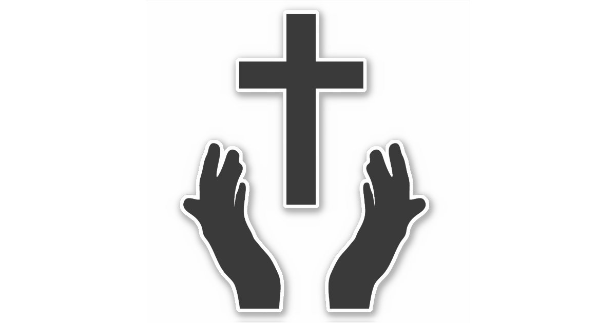 Praying Hands Vinyl Sticker | Zazzle
