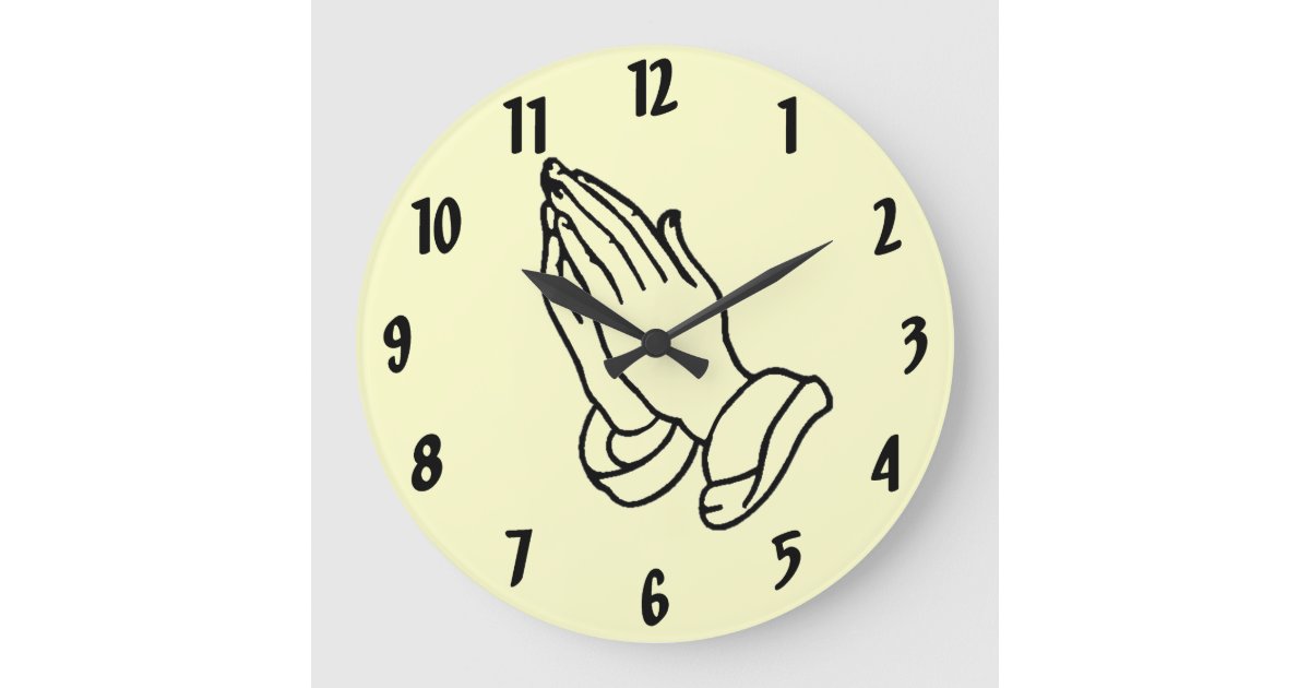 Praying Hands Wall Clock | Zazzle