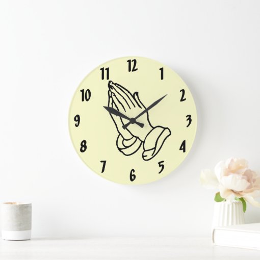 Praying Hands Wall Clock | Zazzle