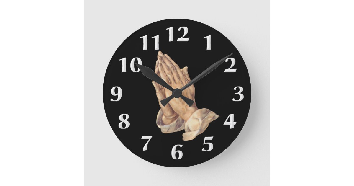 Praying Hands Wall Clock | Zazzle