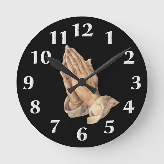 Praying Hands Wall Clock | Zazzle
