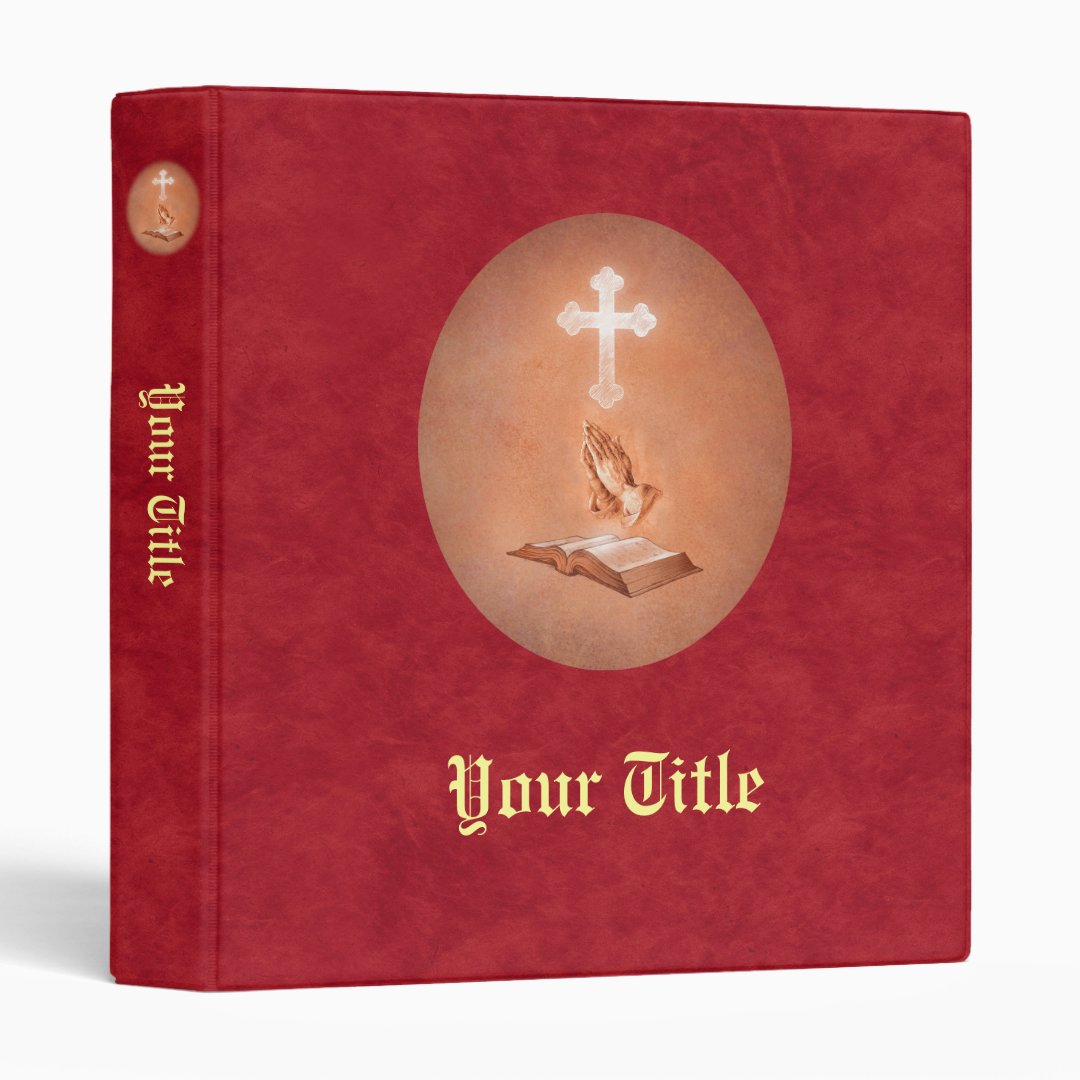 Praying Hands with Cross and Bible Binder | Zazzle