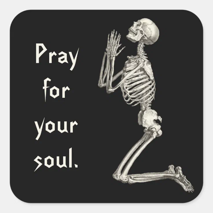 Praying Skeleton Sticker | Zazzle