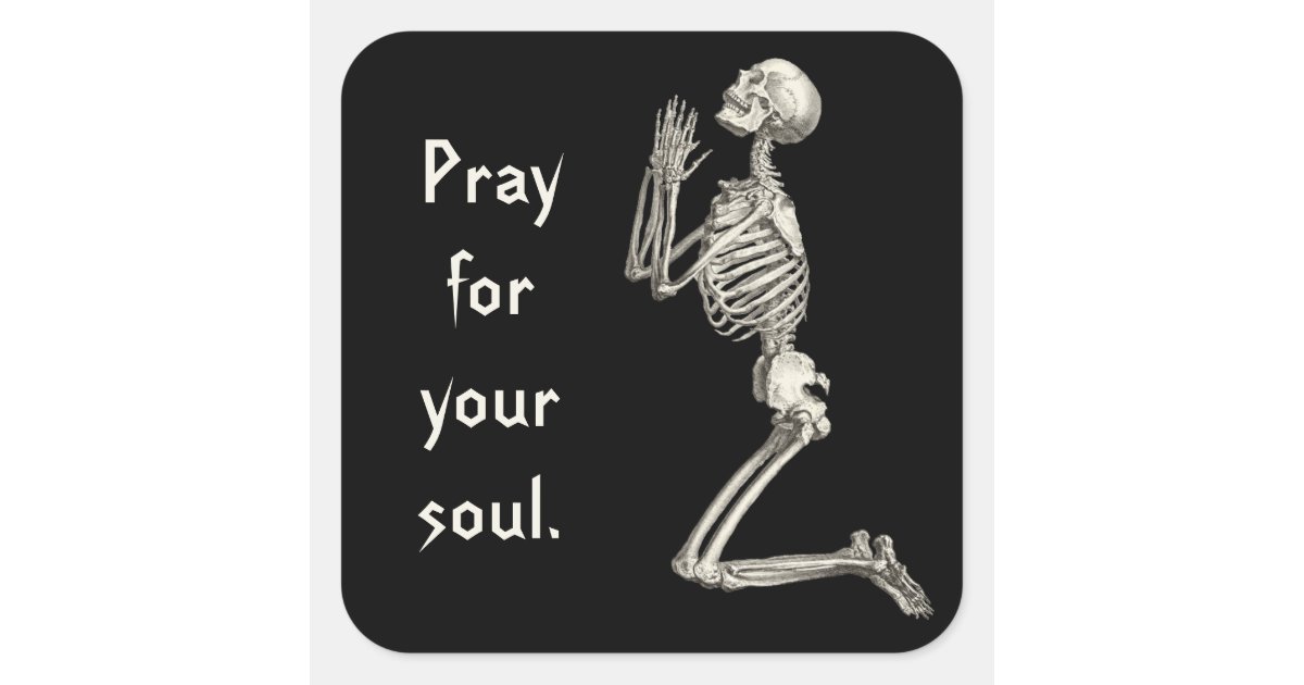 Praying Skeleton Sticker | Zazzle