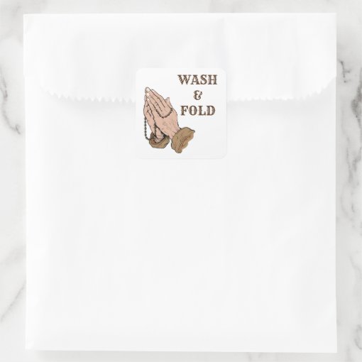 Praying Wash Hands Rosary Religious Square Sticker | Zazzle