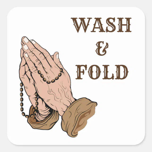 Praying Wash Hands Rosary Religious Square Sticker | Zazzle