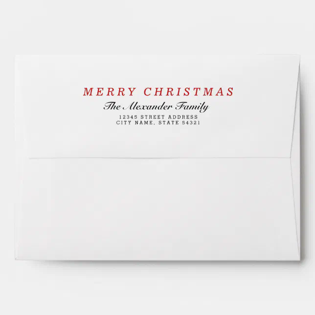 Pre-Addressed Classic Red Holiday Envelopes | Zazzle