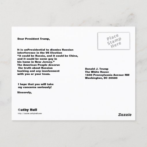 Pre-addressed postcard to Trump The Bully Pulpit | Zazzle
