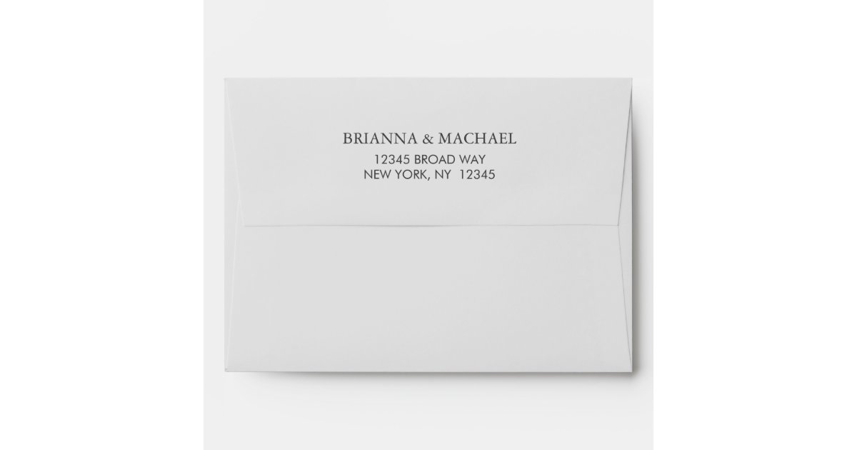 Pre-Addressed Simple Light Gray Envelope | Zazzle