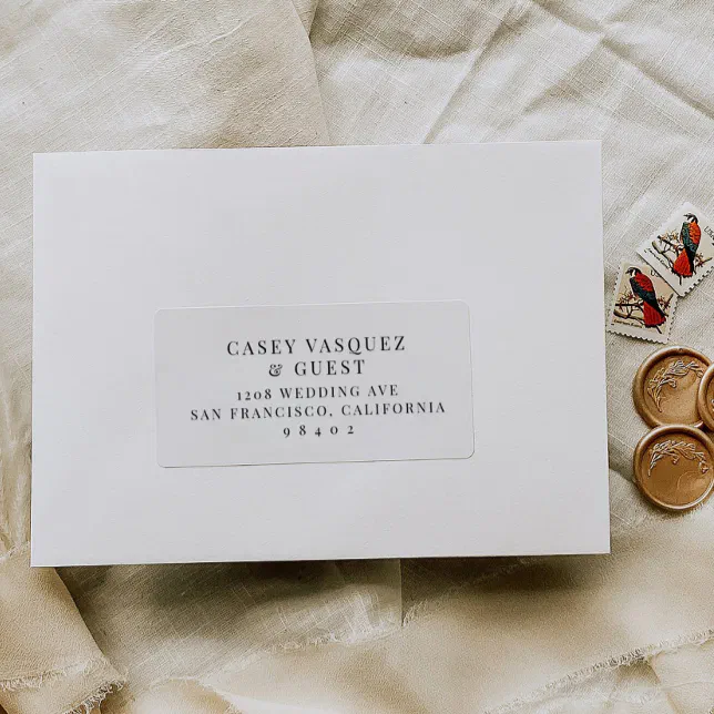 Pre-addressed Wedding Guest Mailing Label Stickers | Zazzle
