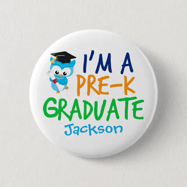 Pre-K Graduate Cute Custom Preschool Graduation Button | Zazzle